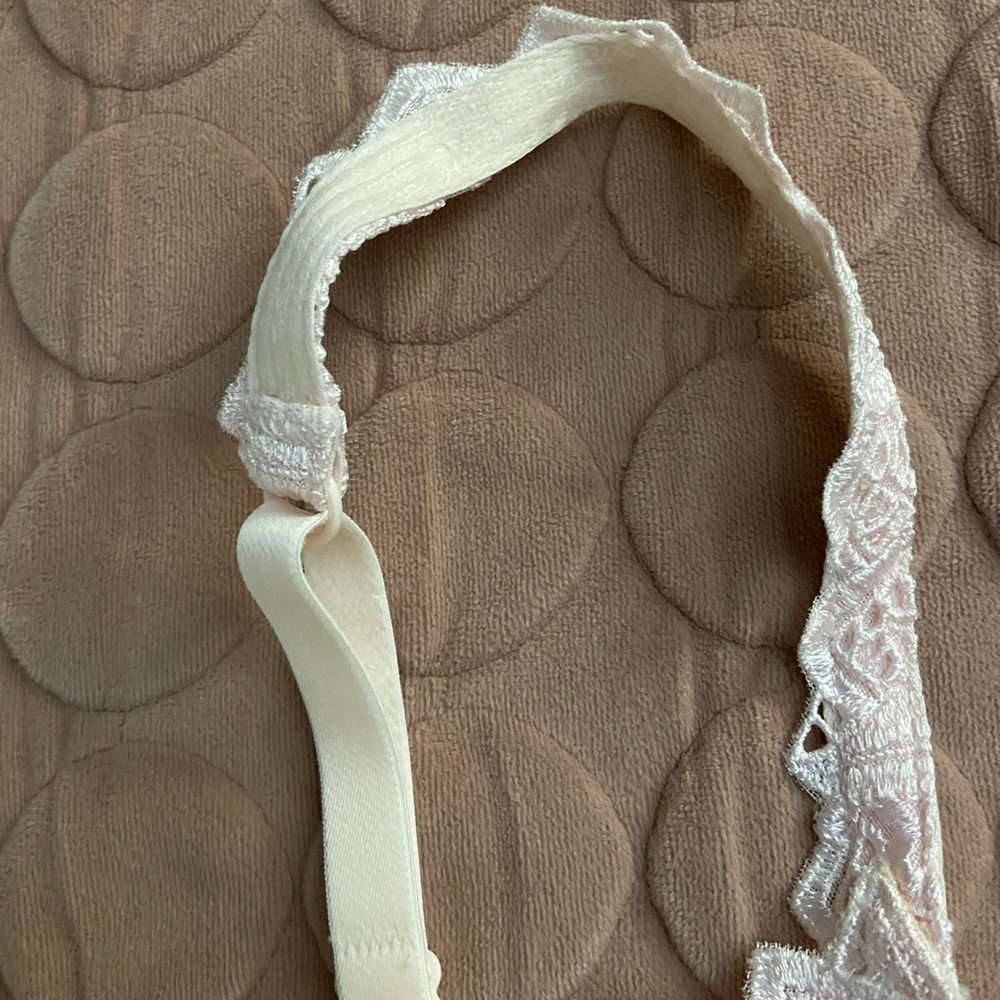 Italian Sheer Pastel Pink Lace Bra - Gem